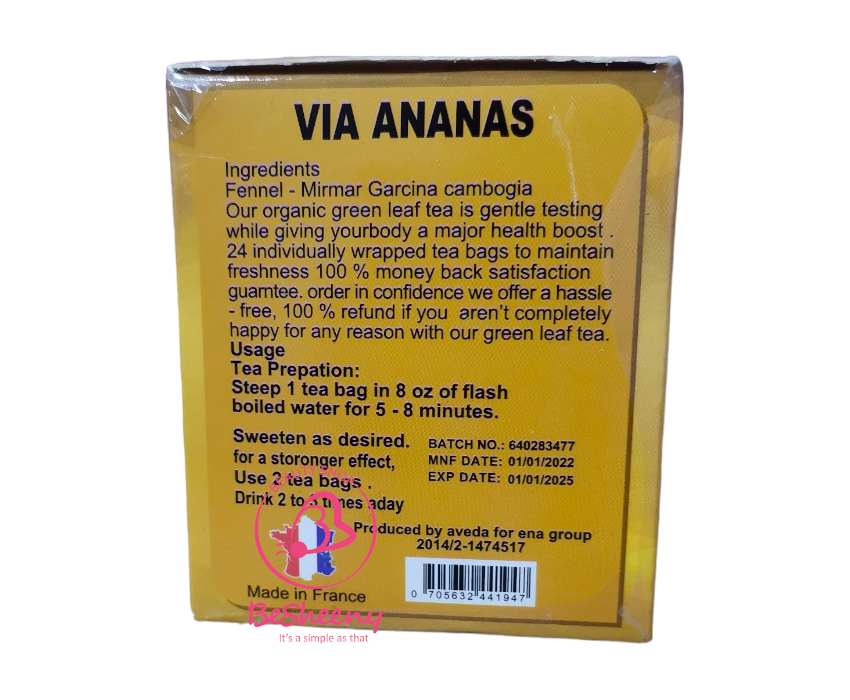 شاى التخسيس فيا أناناس للحرق - VIA ANANAS - بشيني -besheeny